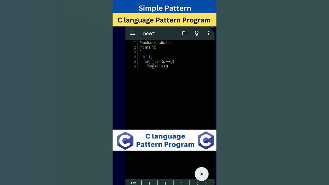 C Language Pattern Program 🔥⚡ Youtube