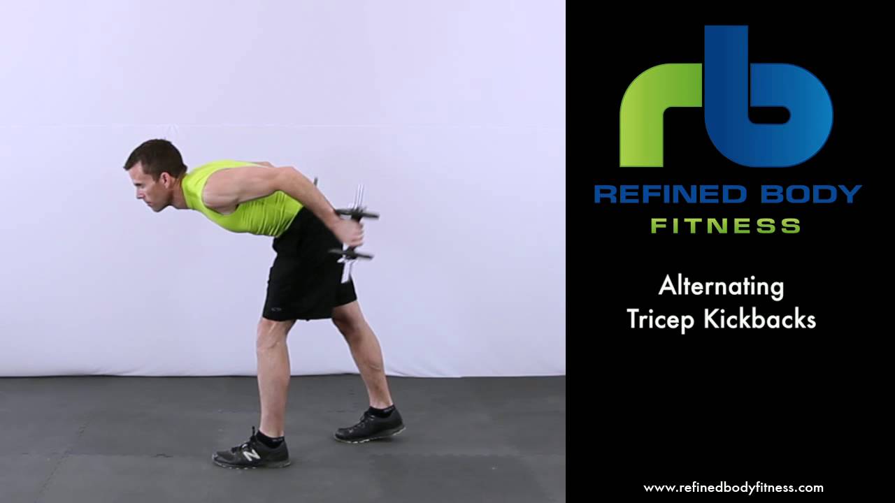 Alternating Tricep Kickbacks - Exercise Demonstration by Refined Body ...