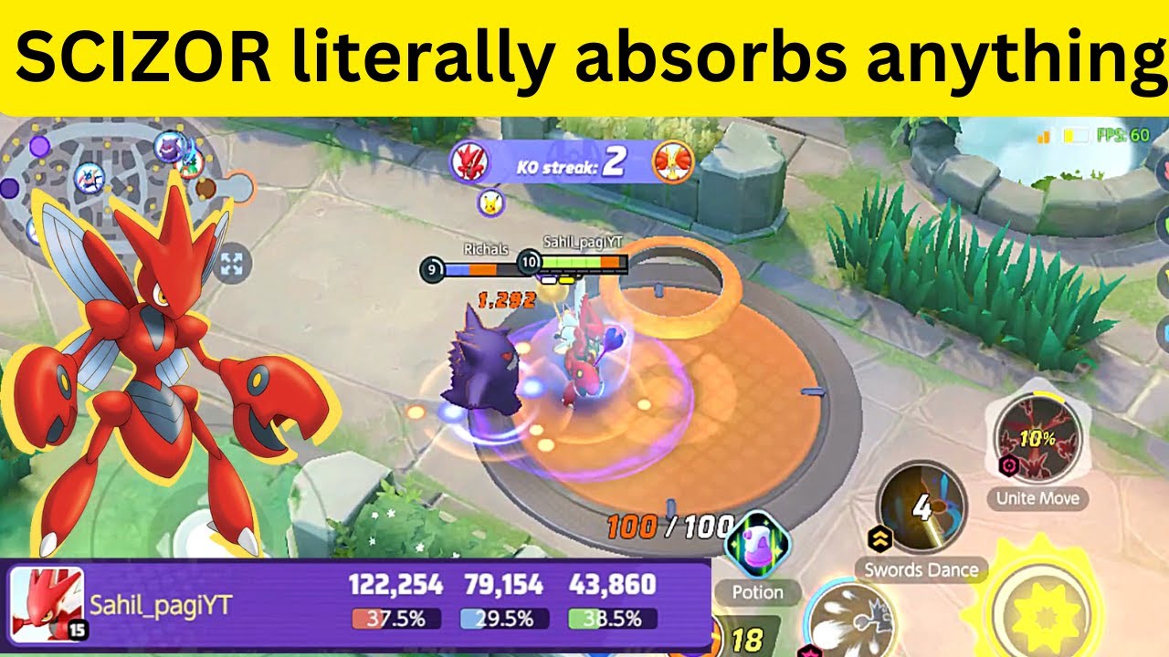 Scizor literally absorb anything scizor build pokemon unite - YouTube