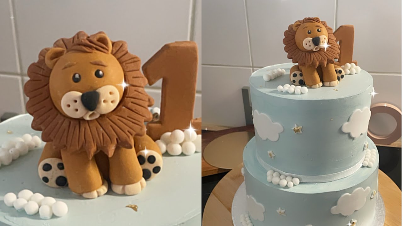 lion en pâte à sucre pour un gâteau d’anniversaire garçon - YouTube