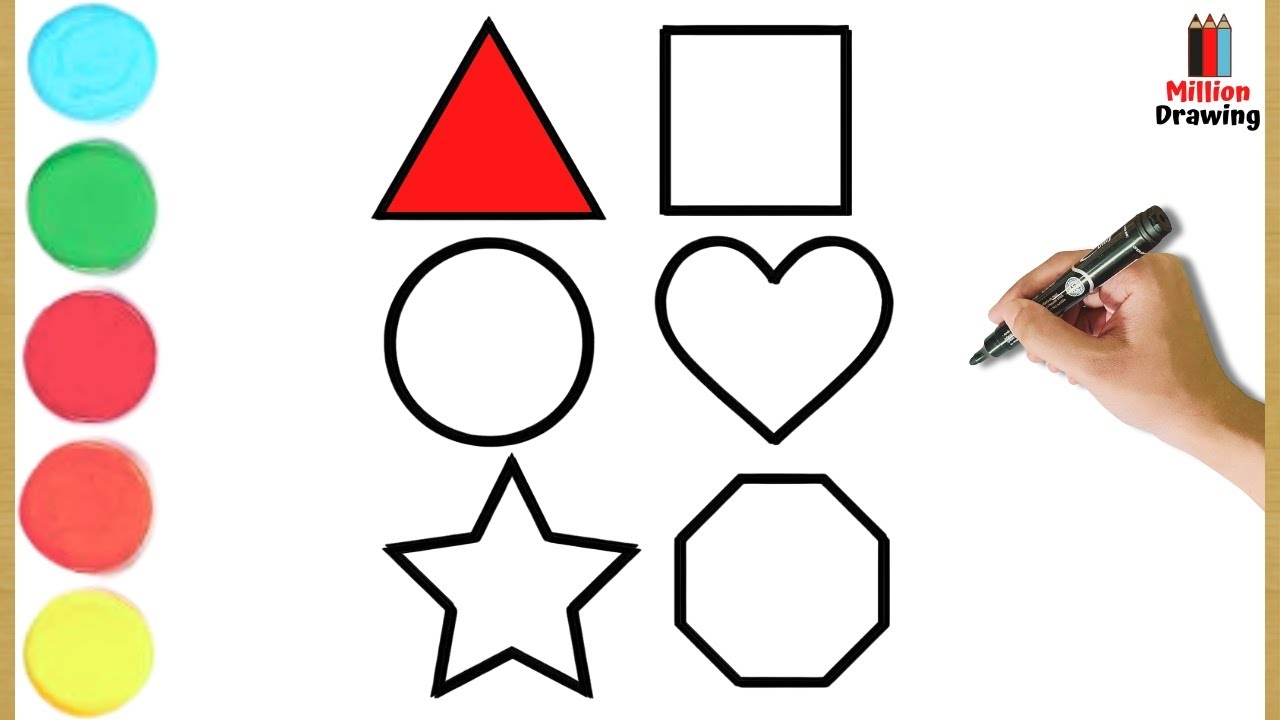 How To Draw Easy Shape Drawing and Toddlers_ Child Art| Shapes Song ...