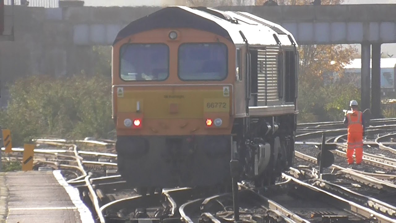 GBRF Class 66 no: 66772 @ Eastleigh {0B46} 12/11/2019. - YouTube