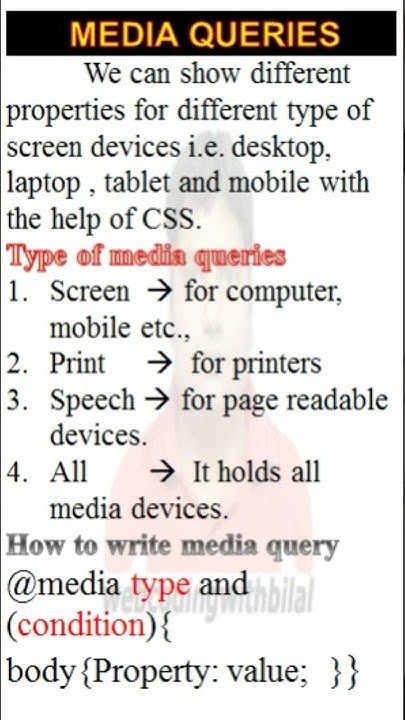 MEDIA QUERIES IN CSS 3 in Urdu/Hindi | Web Coding With Bilal - YouTube