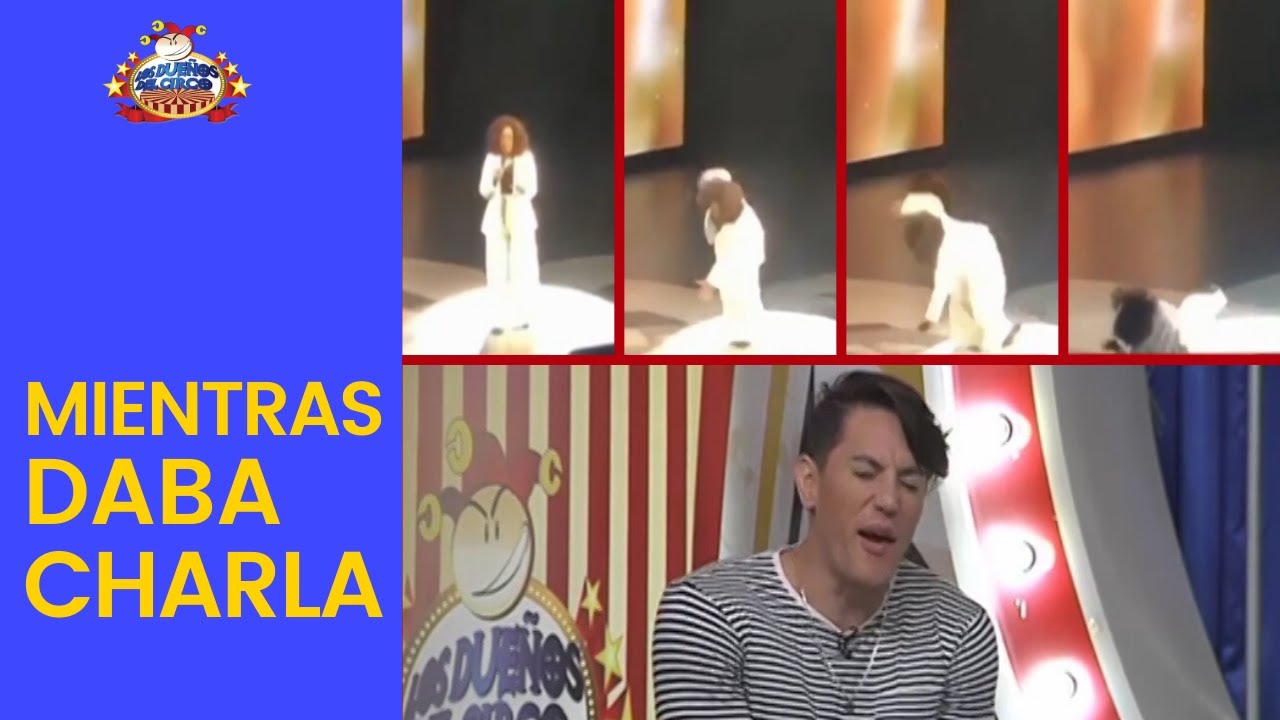 Así fue la caída de Oprah mientras daba charla - YouTube