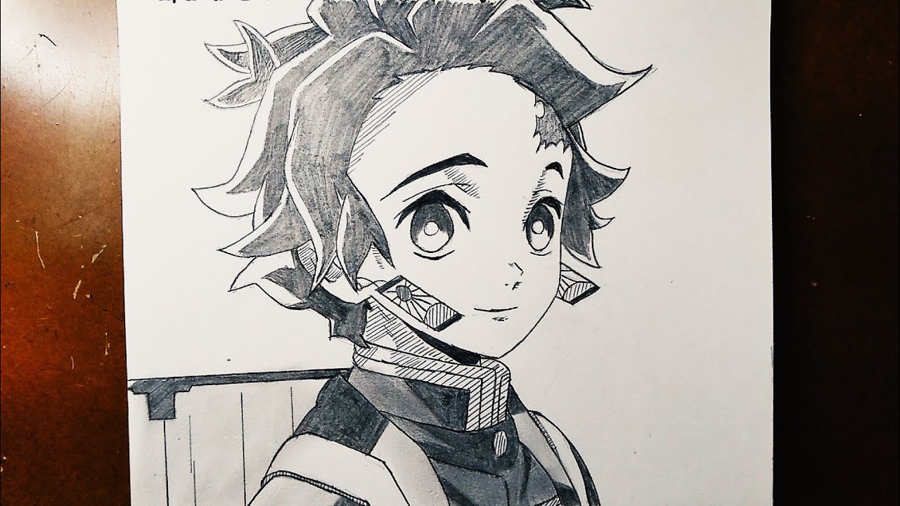 Drawing Tanjiro From Kimetsu No Yaiba/Demon Slayer - YouTube