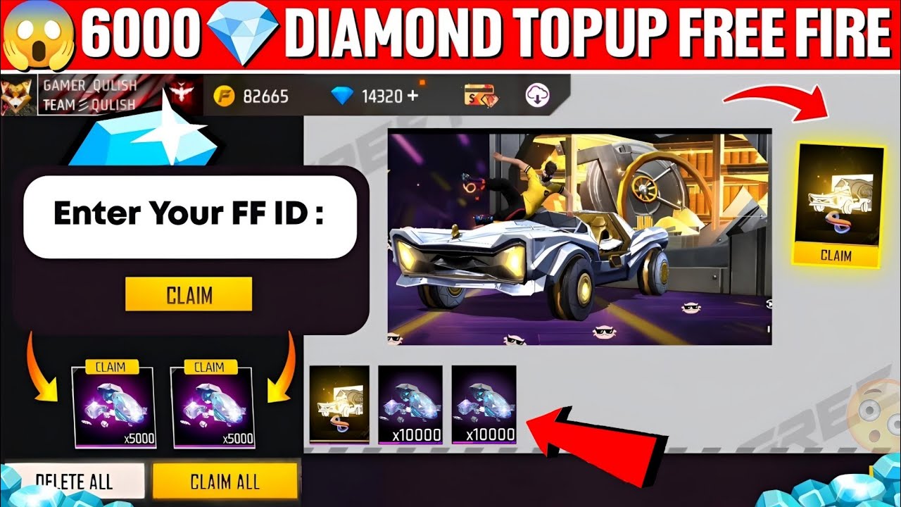 🔥💎 2500 Free Diamonds in Free Fire Trick. How to Get Free diamond in ...