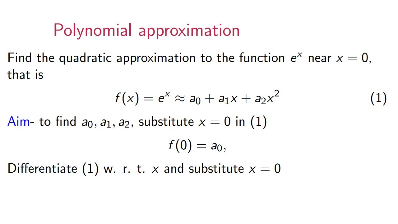 polynomial approximation in numerical analysis iiser tvm - YouTube