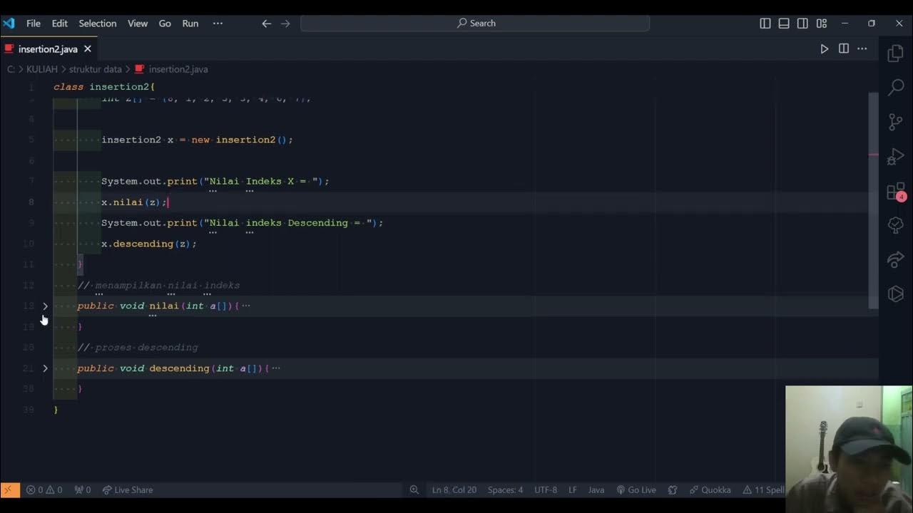 INSERTION SORT (JAVA) - YouTube