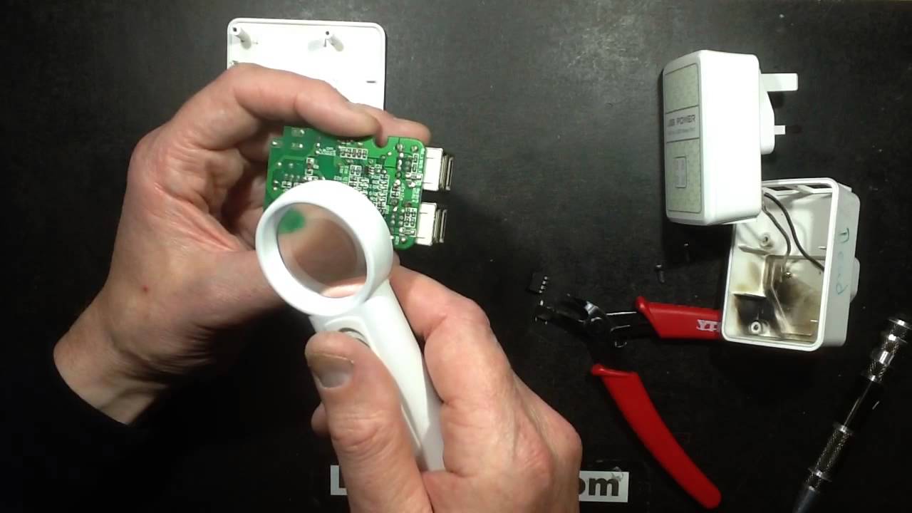 Autopsy of an exploded USB power supply. (With skidmark) - YouTube