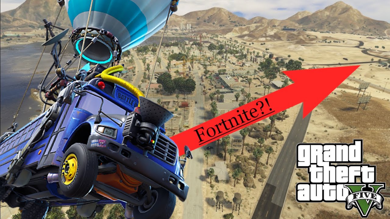 Stealing The Fortnite Battle Bus in GTA 5 - YouTube