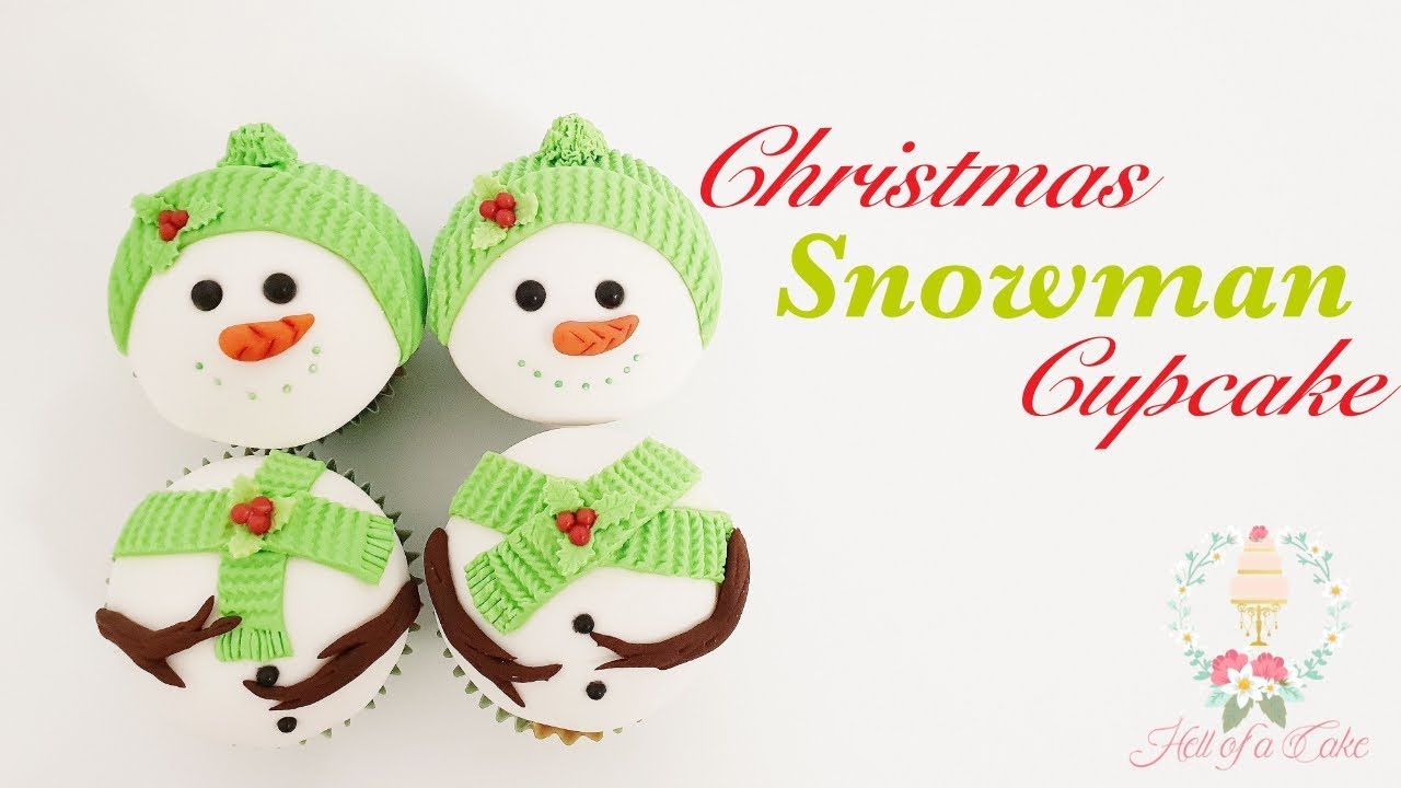 HOW TO MAKE A EASY SNOWMAN CHRISTMAS CUPCAKES - YouTube