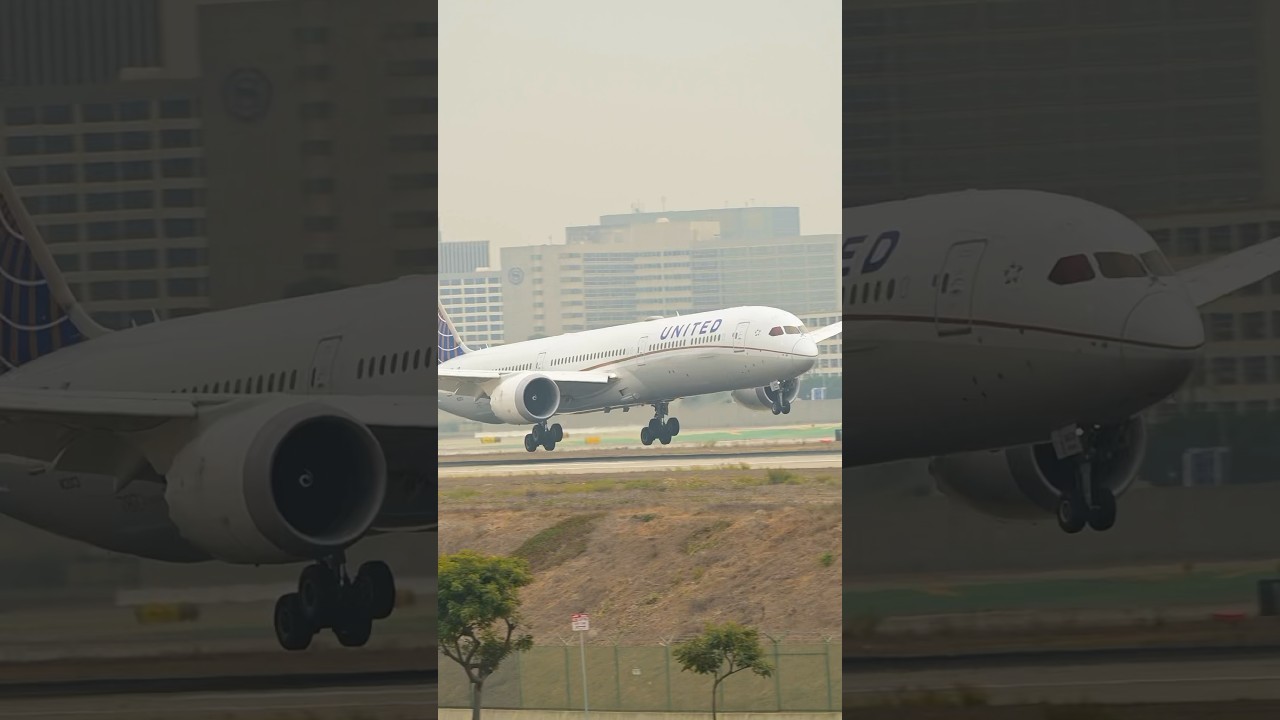 United Dreamliner Touching Down on 24R at LAX #aviation - YouTube
