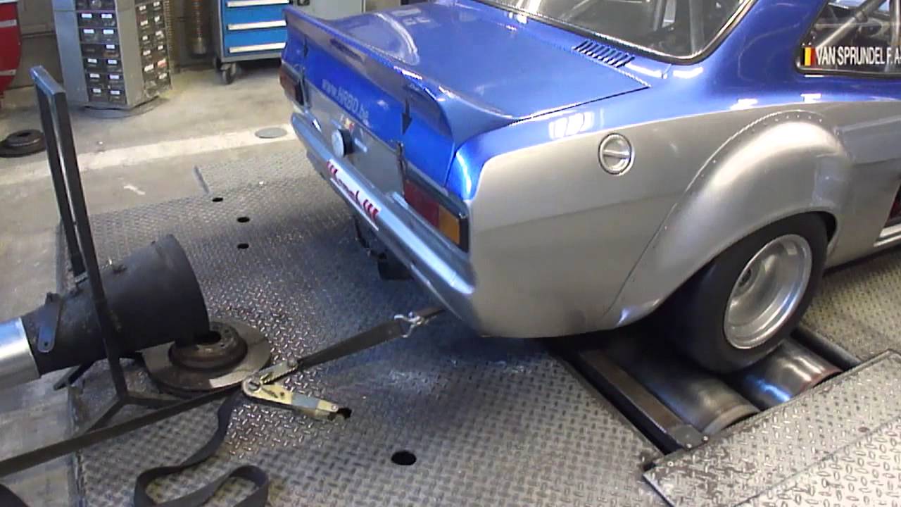 Ford Escort MK1 track car + webers - Dyno Run at Beek Auto Racing - YouTube
