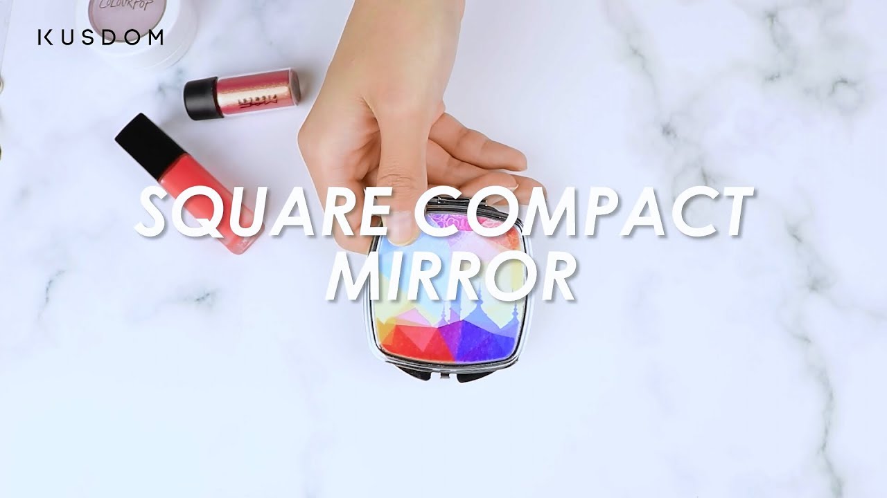 Square Compact Mirror - Design your own - YouTube