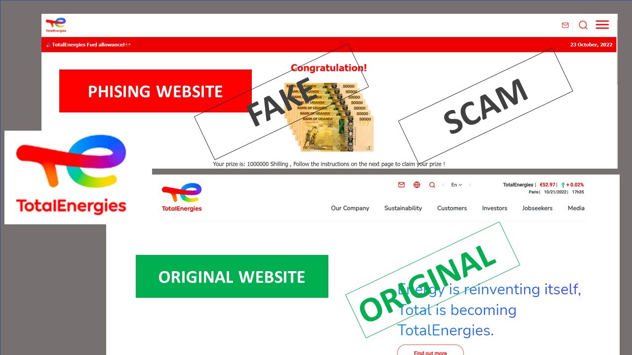 WHAT A SCAM WEBSITE LOOKS LIKE | TOTAL ENERGIES Phishing Scam Website ...