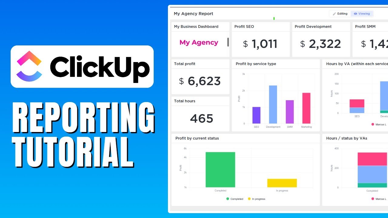 Clickup Reporting Tutorial How To Use Clickup For Reporting Youtube