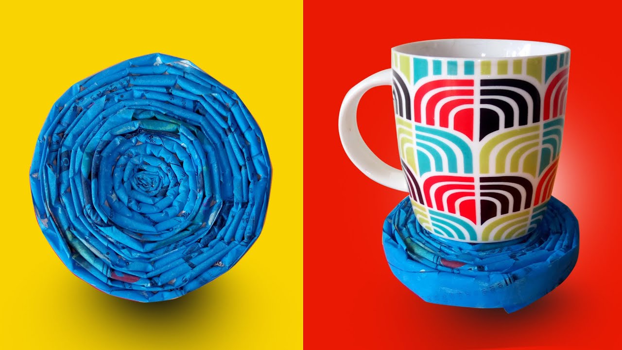 How to make paper coasters | tea cup mat| DIY easy| cutey crafts - YouTube