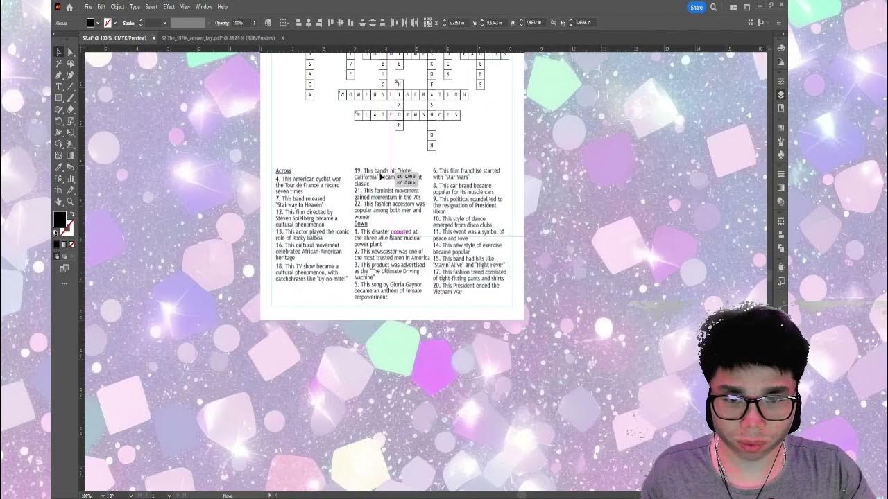 Photoshop Illustrator edit text tạo câu đố crossword puzzles thực hành ...