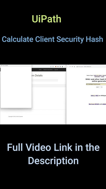 UiPath Calculate Client Security Hash Final Output #shorts - YouTube
