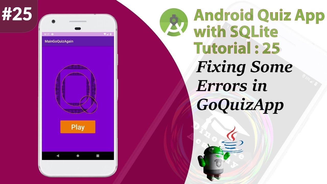25. Multiple Choice Quiz App with SQLite Integration Part 25 - Fixing Some Bugs - Android ...
