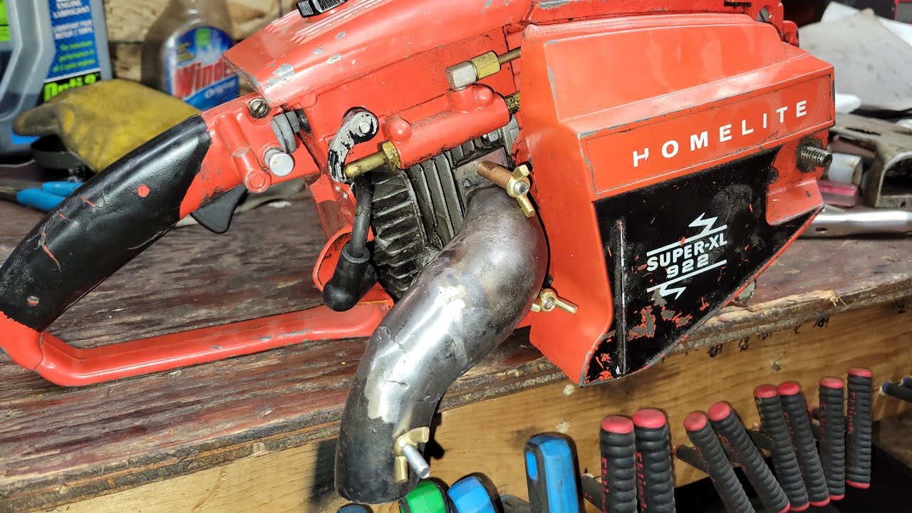 Building an adjustable chainsaw pipe!! Homelite 922 super build!! - YouTube
