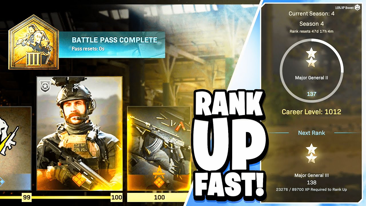 HOW TO RANK UP FAST IN WARZONE SEASON 4! (Guide to MAX out BATTLE PASS ...
