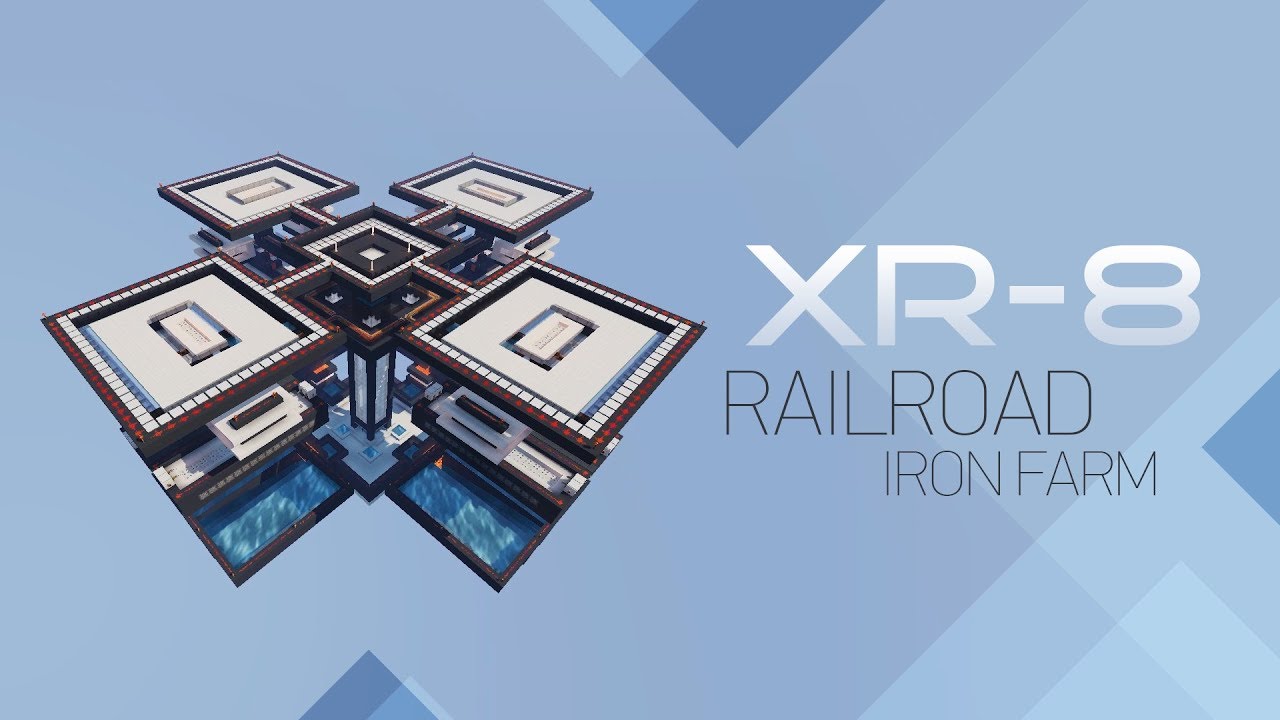 Minecraft: XR-8 / Railroad Iron Farm with Overlapping Zones (1.14.4-1. ...