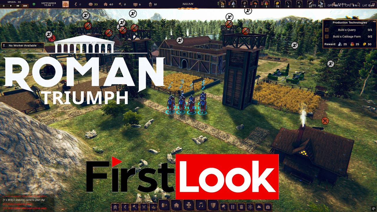Roman Triumph Survival City Builder Strategy Video Game PC First Look ...