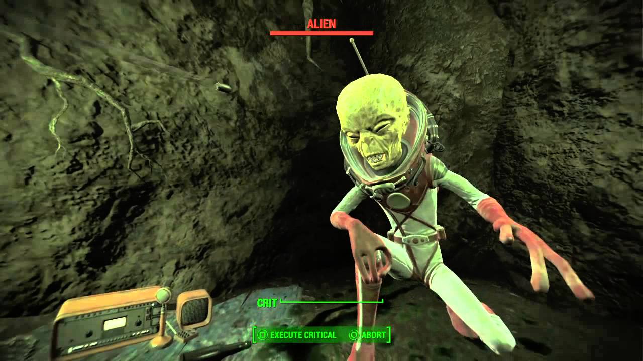 Fallout 4 Alien HEADSHOT!!! - YouTube