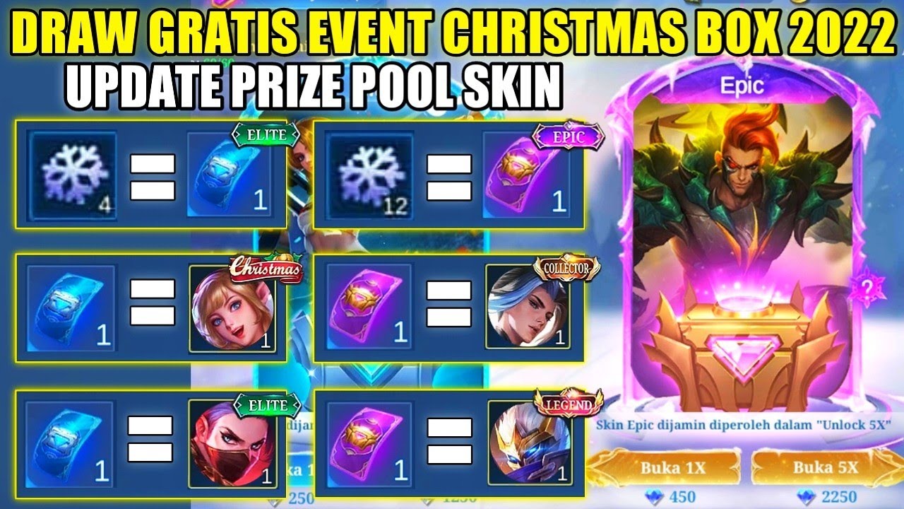 EVENT CHRISTMAS BOX MLBB 2022 | UPDATE PRIZE POOL SKIN COLLECTOR LING ...