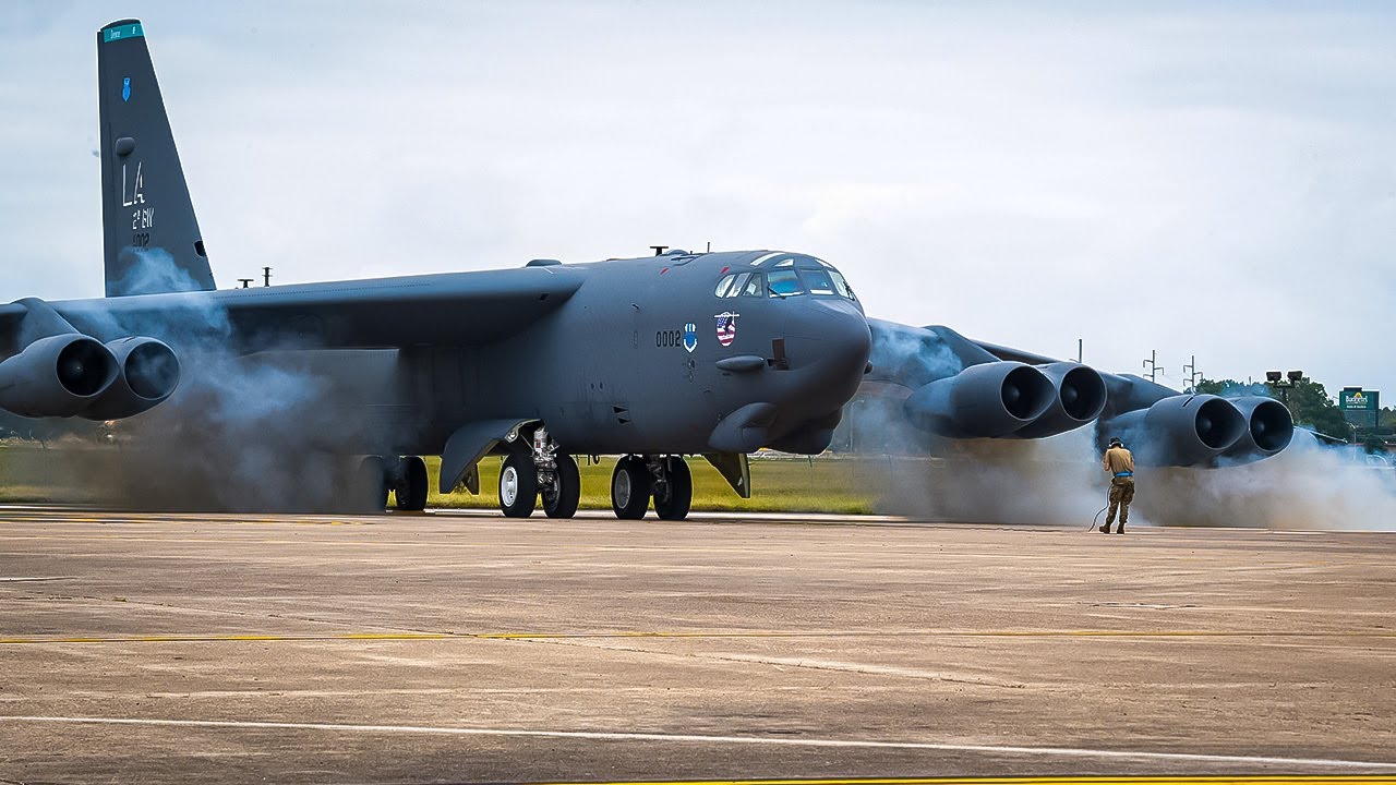 B-52 Stratofortress Preflight & Takeoff by US Airforce @def_x - YouTube