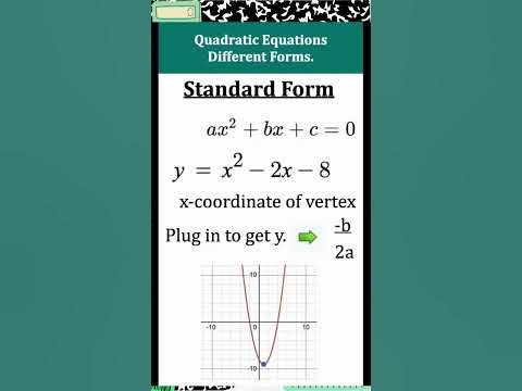 Find the vertex of a Quadratic: Standard, Factored, or Vertex Form SAT ...