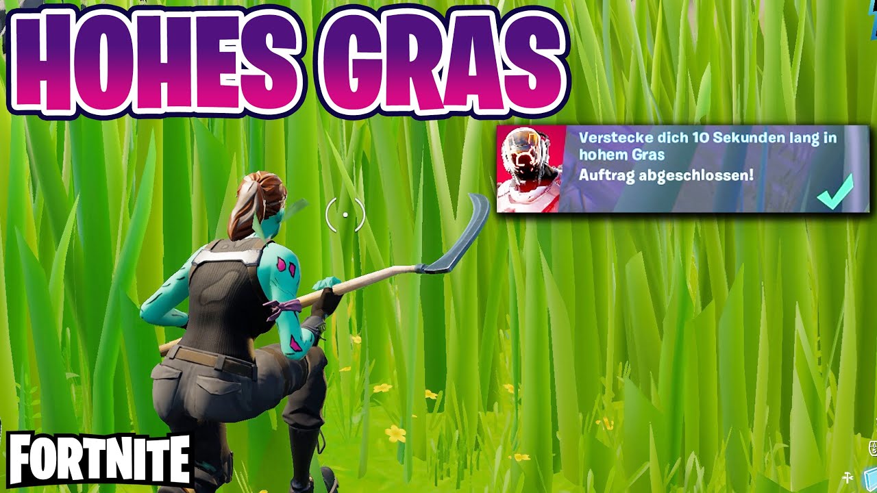 Verstecke dich 10 Sekunden lang in hohem Gras | Fortnite [Hohes Gras ...