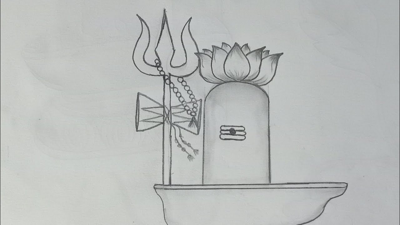 Shivling Drawing / How to Draw Shivling Easy Step / Sketch Drawing ...