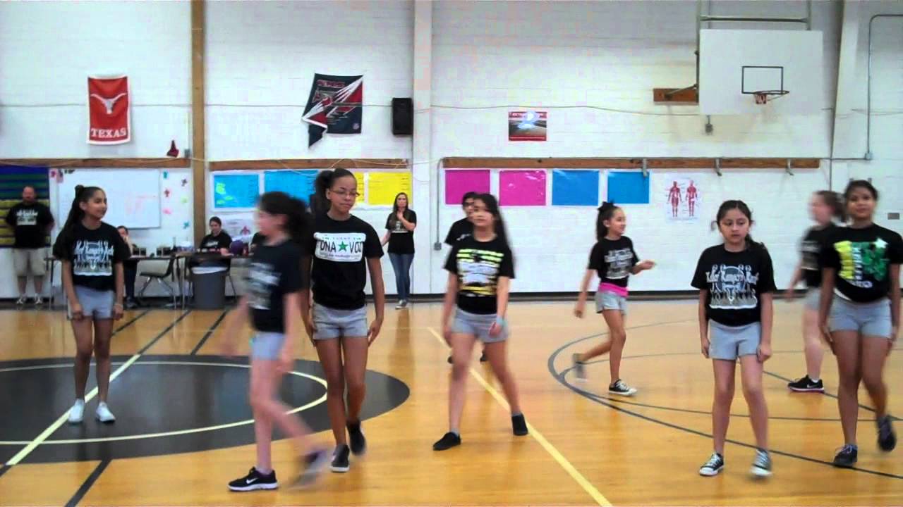 Keller Middle School Cheerleaders at STAAR Pep Rally - YouTube