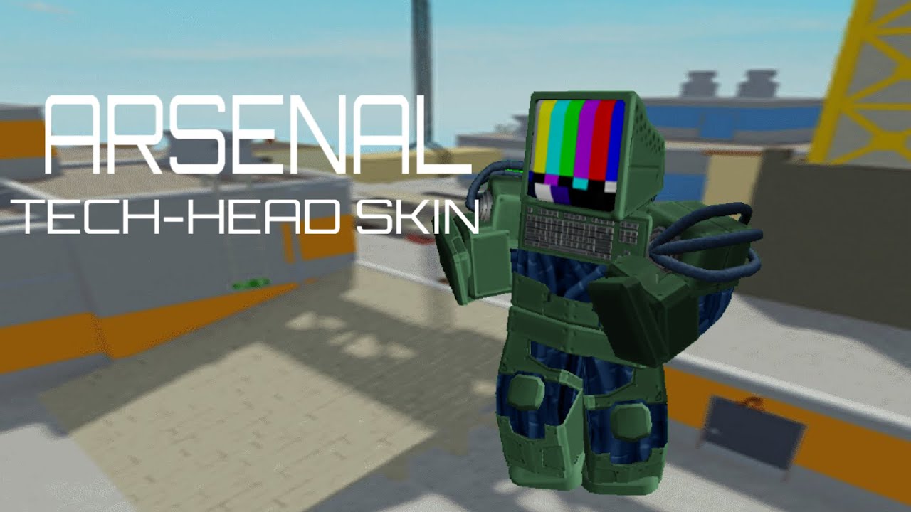 Playing Arsenal With The Tech Head Skin!!! - Roblox - YouTube