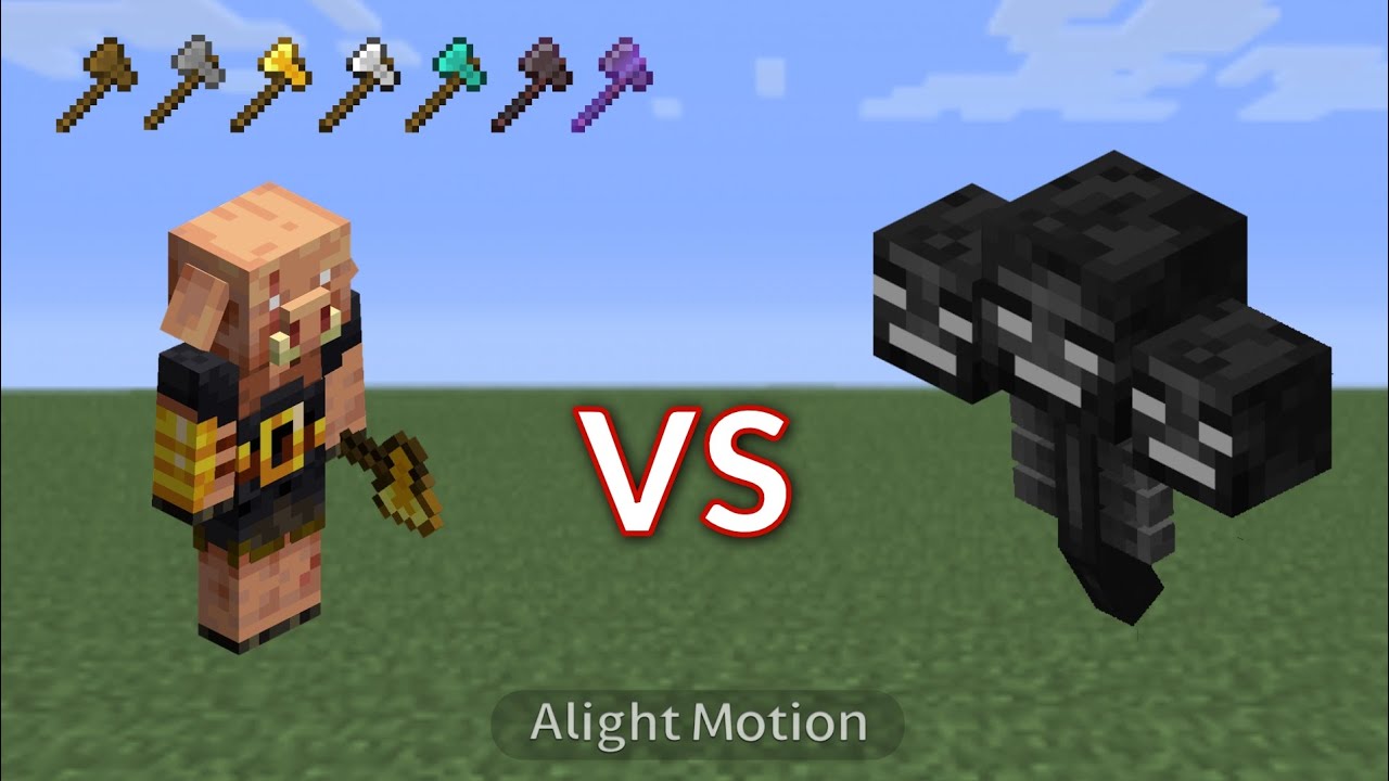Piglin Brute (All Armor & Axe) vs Wither | Minecraft - YouTube