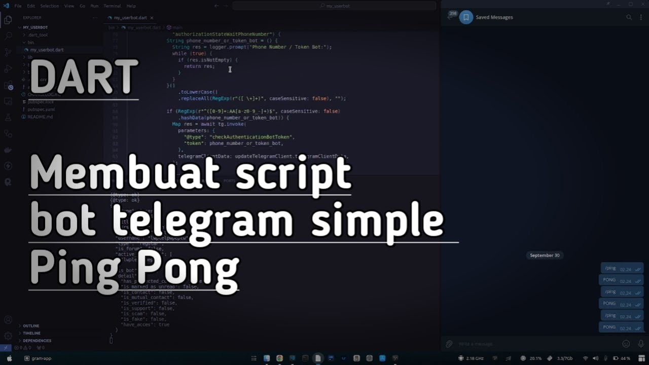 Cara membuat BOT TELEGRAM menggunakan tdlib dan TELEGRAM CLIENT DART ...