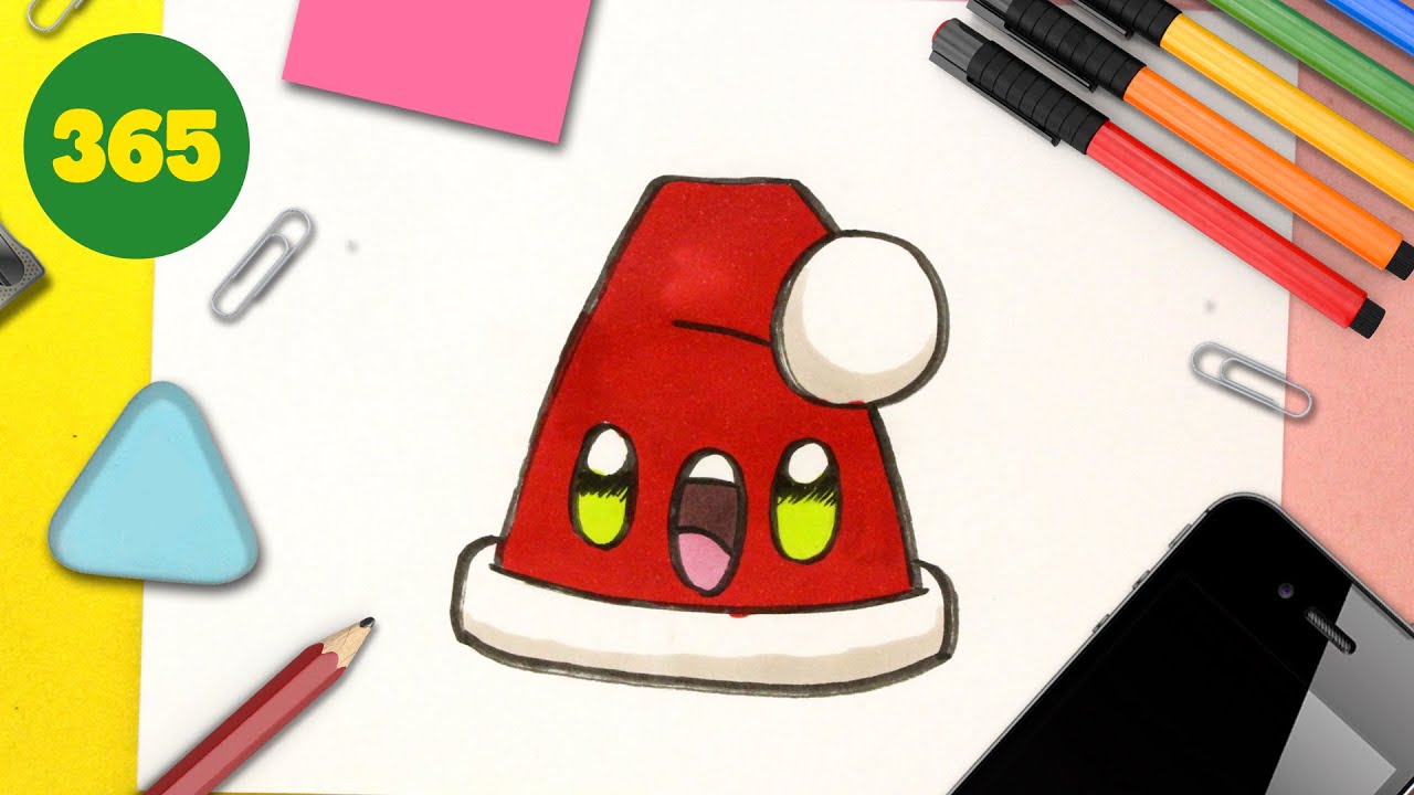 HOW TO DRAW A CUTE HAT KAWAII - Christmas special - YouTube