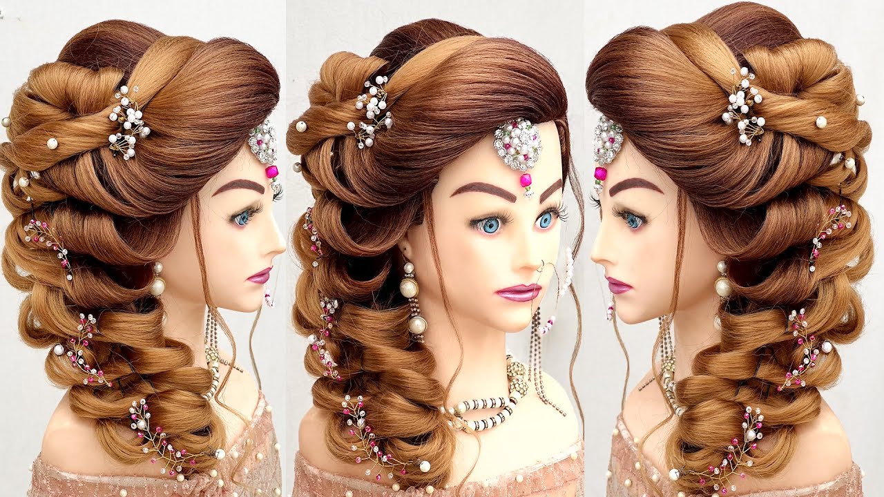 Bridal hairstyles for long hair l Latest advanced Hairstyles l wedding ...