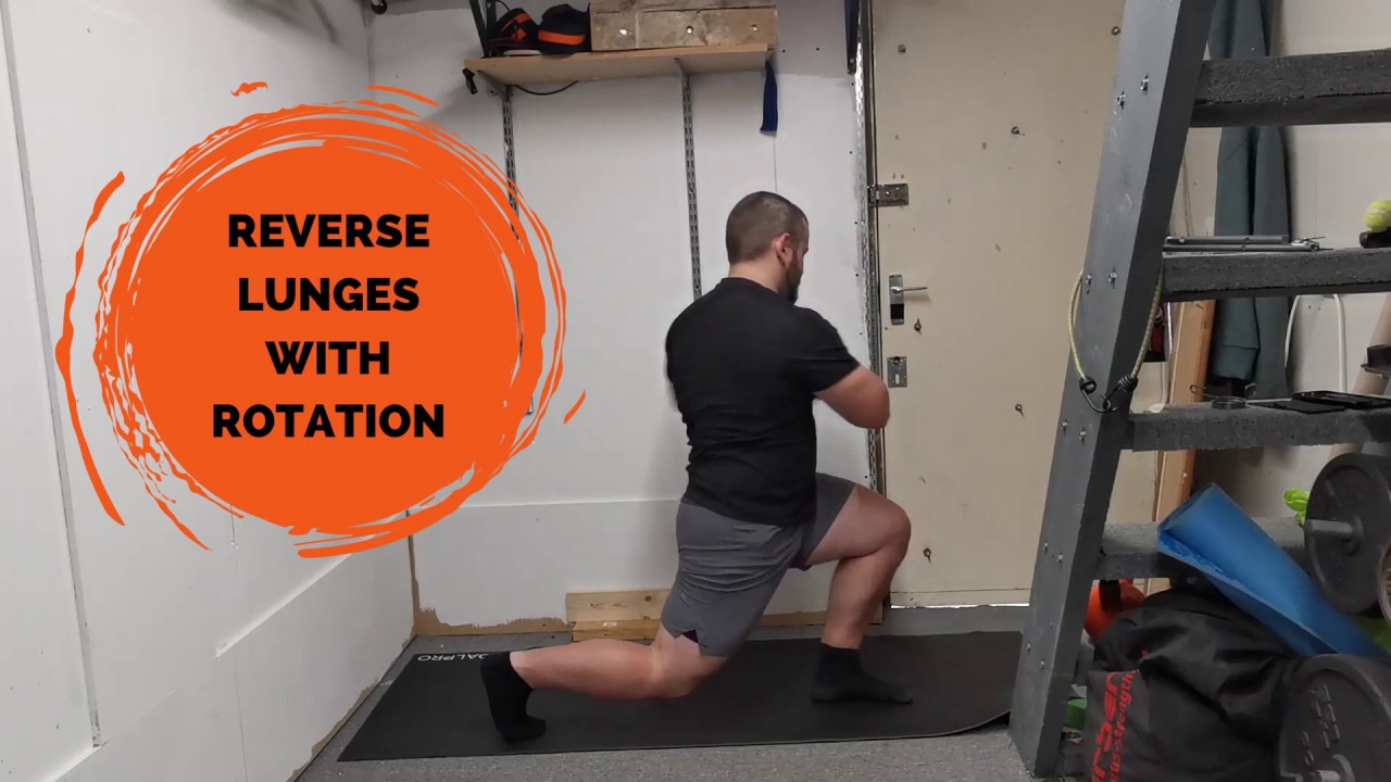 Reverse Lunges with Rotation - Demonstration - YouTube