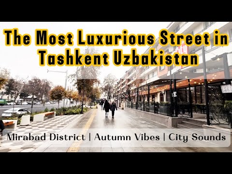 Inside The Most Luxurious Street in Tashkent Uzbakistan🇺🇿 | Autumn Walk | City Sound | 