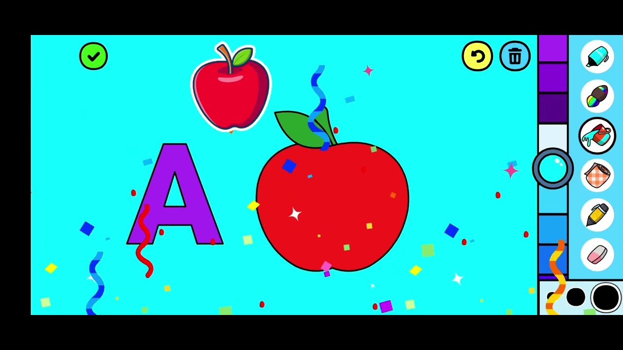 Learn Alphabets and Colouring 🍎🏀😺 Learning video for toddlers ️ ...