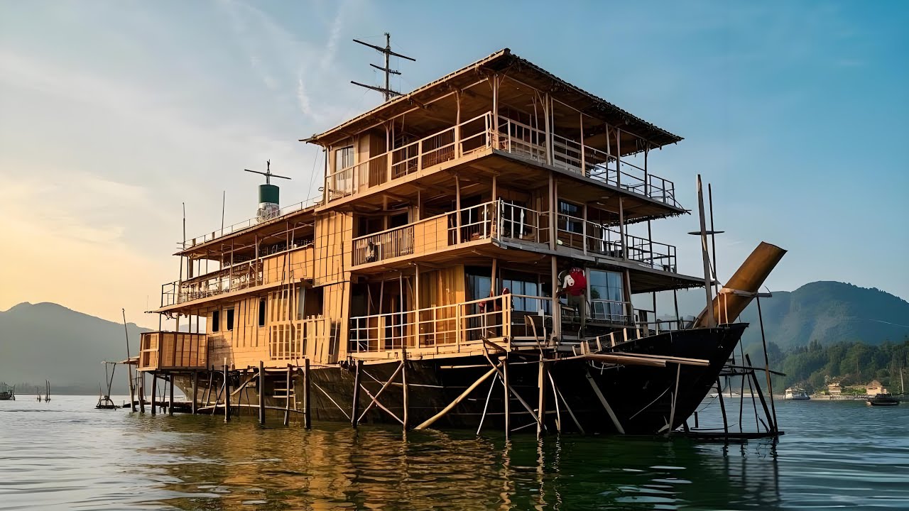 【Completed】Man Challenges 3 Months To Build A Huge Movable Boathouse It ...