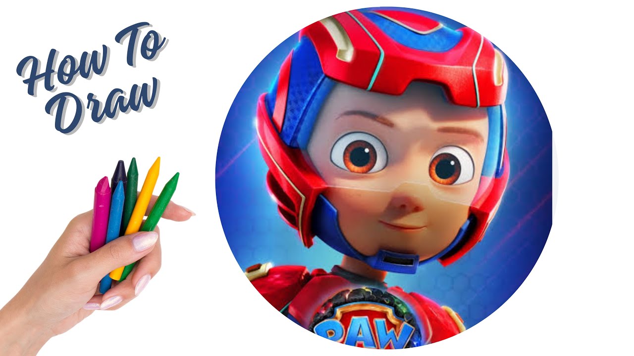 How to draw Rider - Paw Patrol Mighty Movie || Easy drawing for kids ...