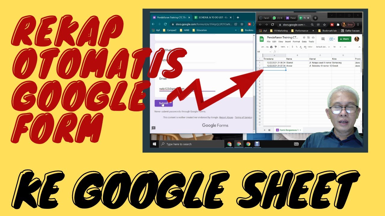 CARA MEMBUAT REKAP OTOMATIS GOOGLE FORM KE GOOGLE SHEET - YouTube