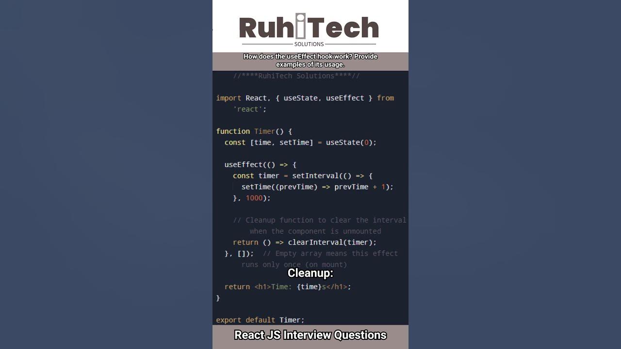 React Js Useeffect Hook Reactjsinterviewquestions Reactjstutorial