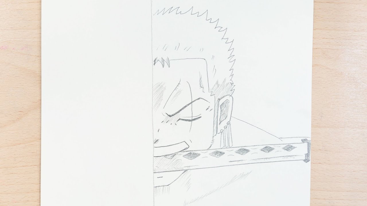 easy anime drawings | how to draw half face Zoro easy step by step ...