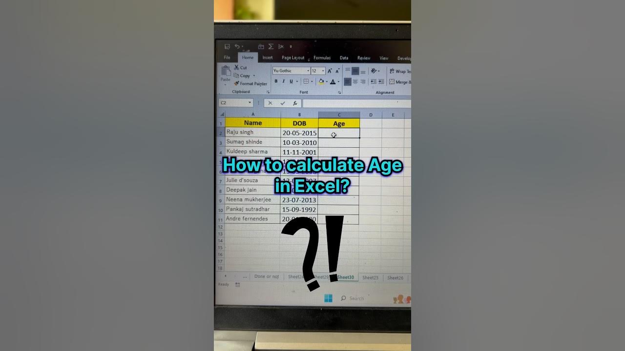How To Calculate Age In Excel From Date Of Birth excel exceltips how-to-calculate-age-in-excel-from-date-of-birth-excel-exceltips