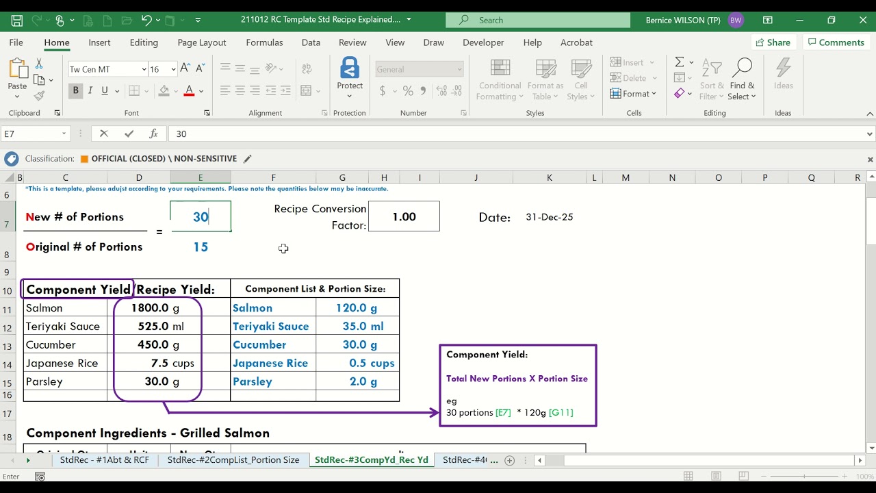 Std Recipe #3 Component Yield & Recipe Yield 6 06 - YouTube